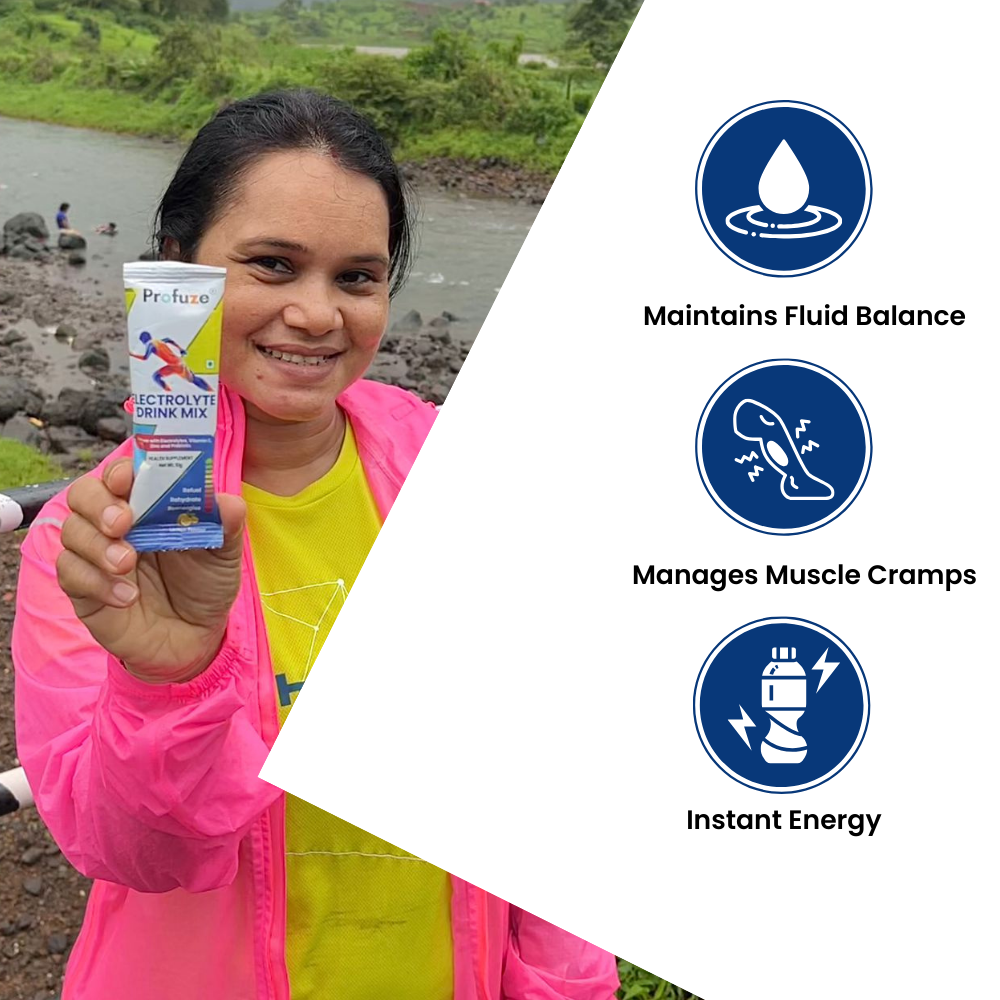 Profuze Electrolyte Powder: 10g * 24 (Flavours - Orange, Lemon, Lychee ...